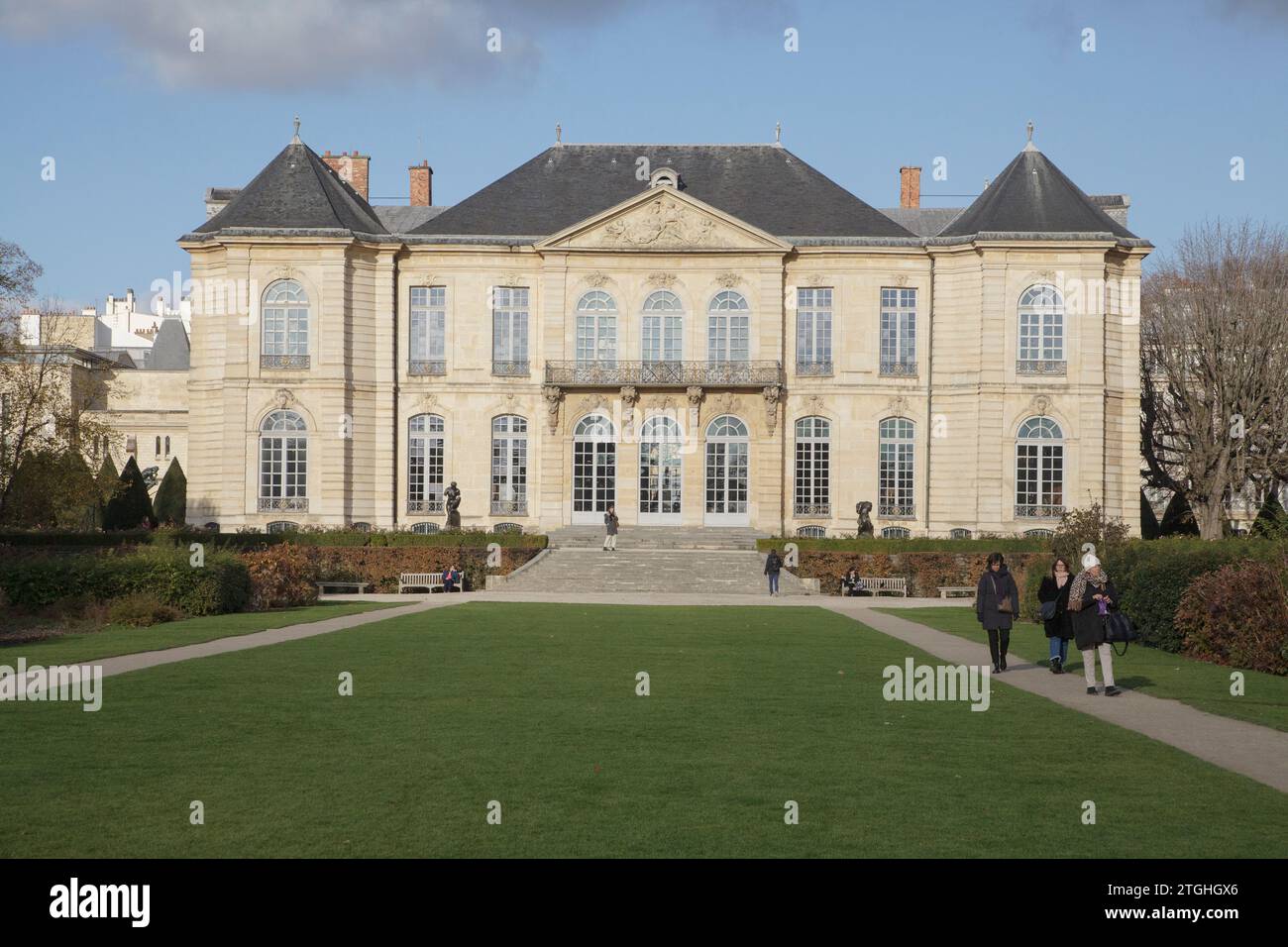 Visitors walk through the gardens at Musée Rodin (Rodin Museum) in ...