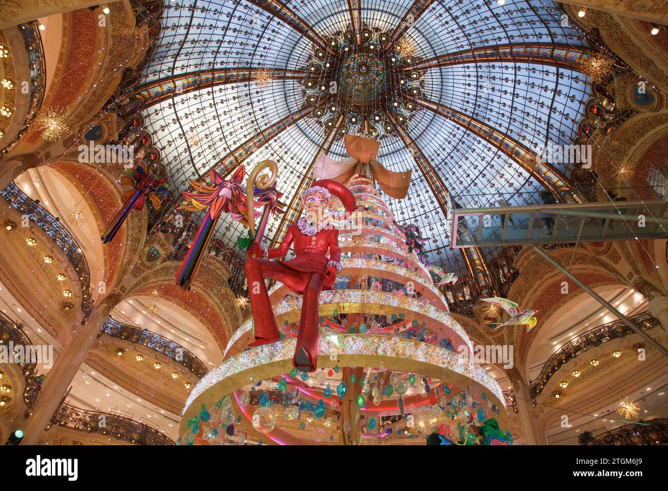The Christmas tree and display in Galeries Lafayette, an upmarket ...