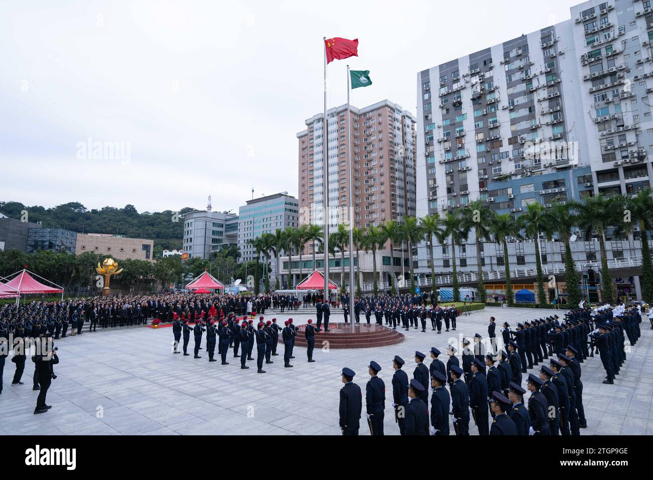 Macao. 20th Dec, 2023. A flag-raising ceremony is held to mark the 24th ...