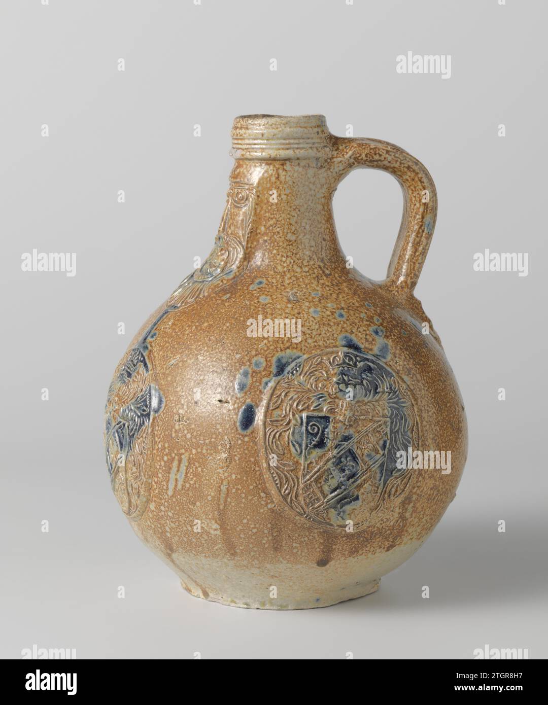 Jug (Bartmann jug) with a coat of arms, anonymous, c. 1625 - c. 1674 ...