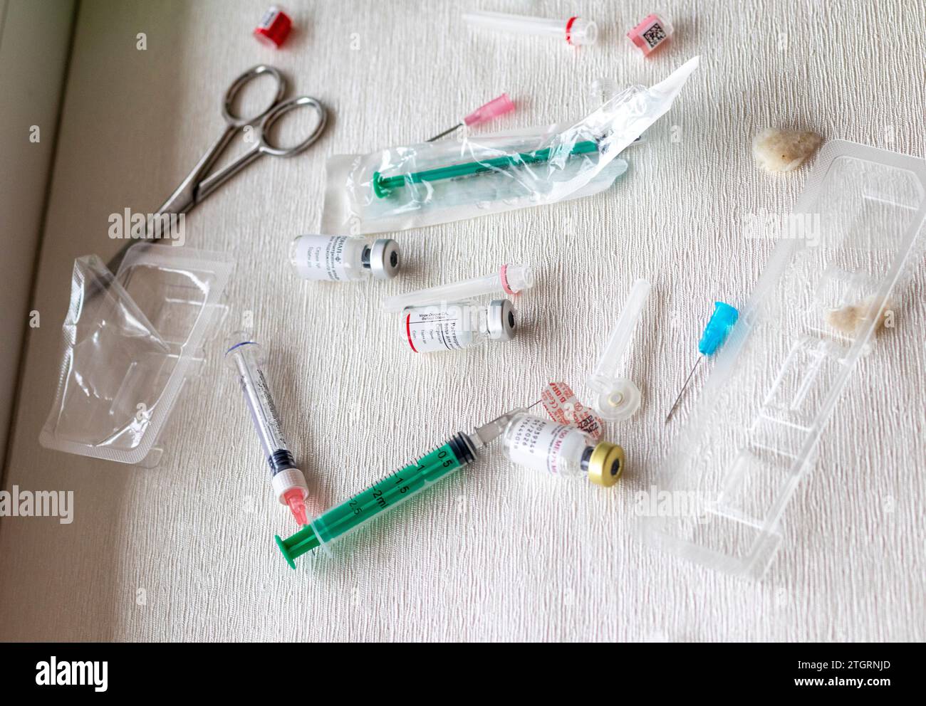Shot of the syringes and medicine prepared for injection Stock Photo ...
