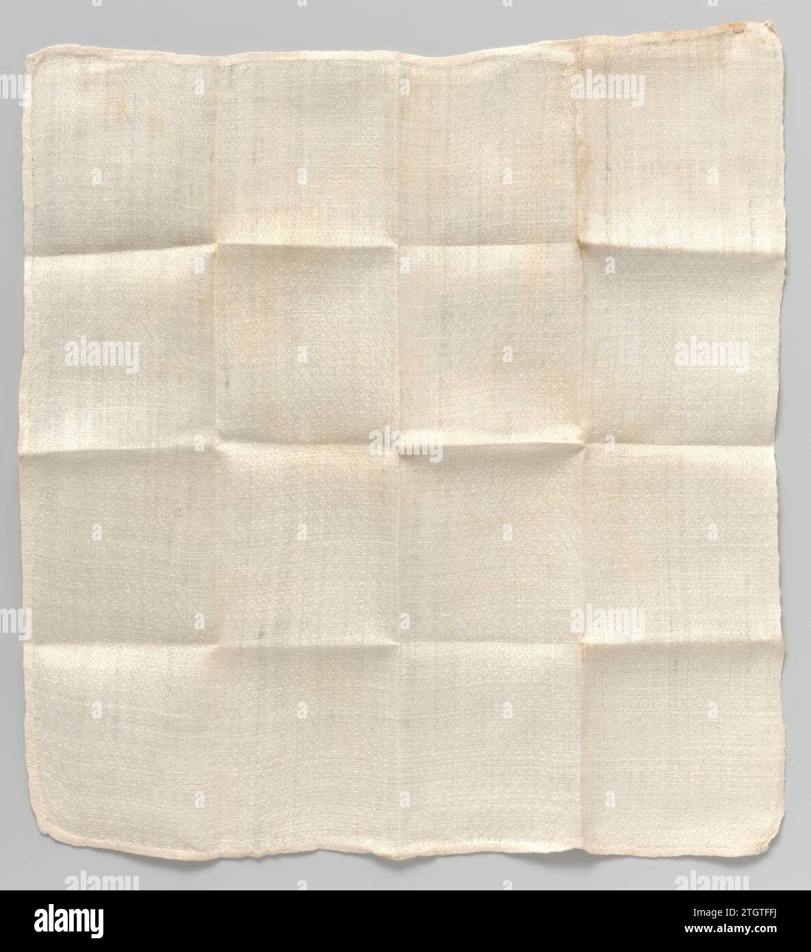 White napkin with woven checker pattern, anonymous, c. 1800 - c. 1930 ...