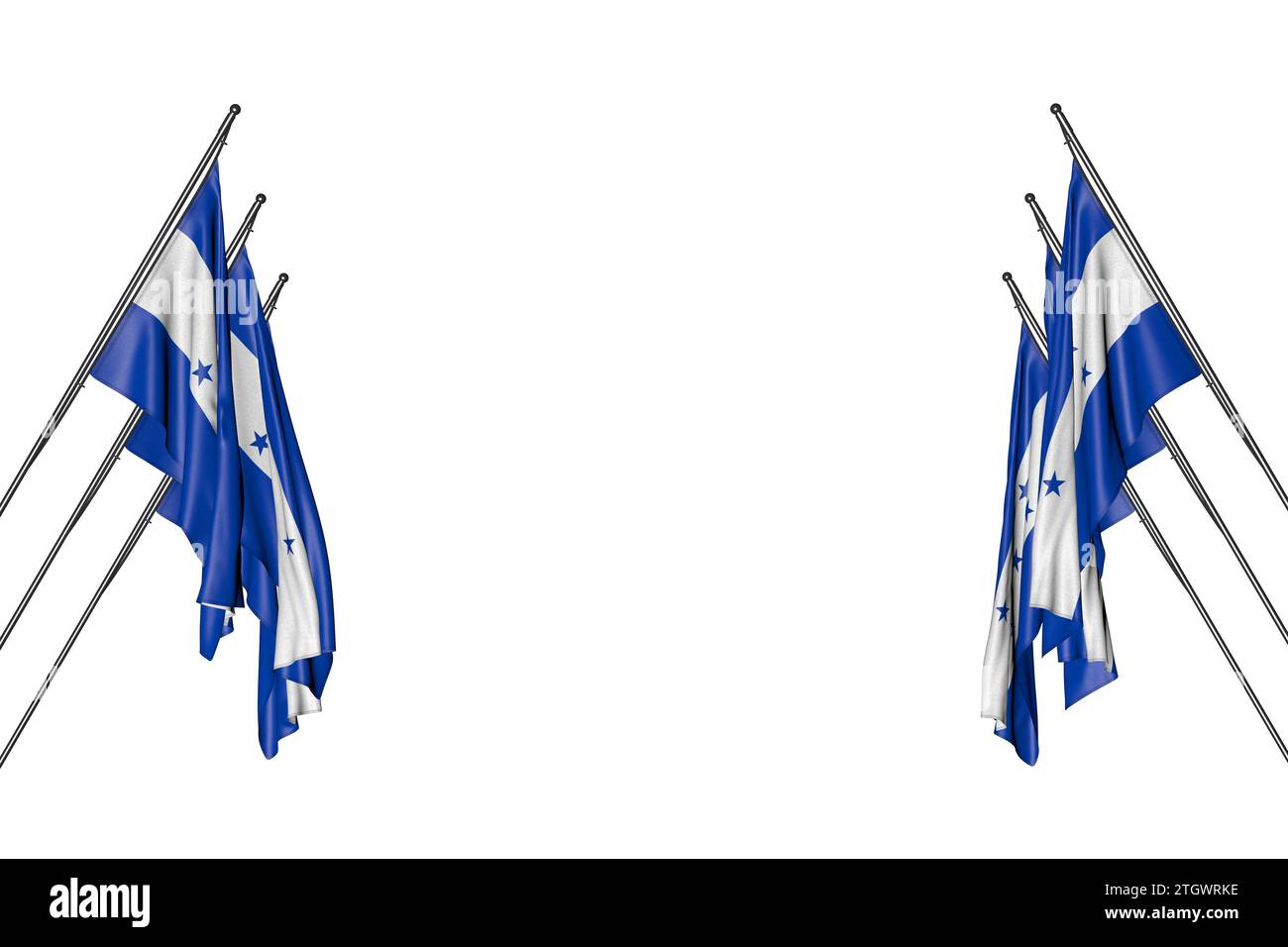 wonderful memorial day flag 3d illustration - many Honduras flags ...
