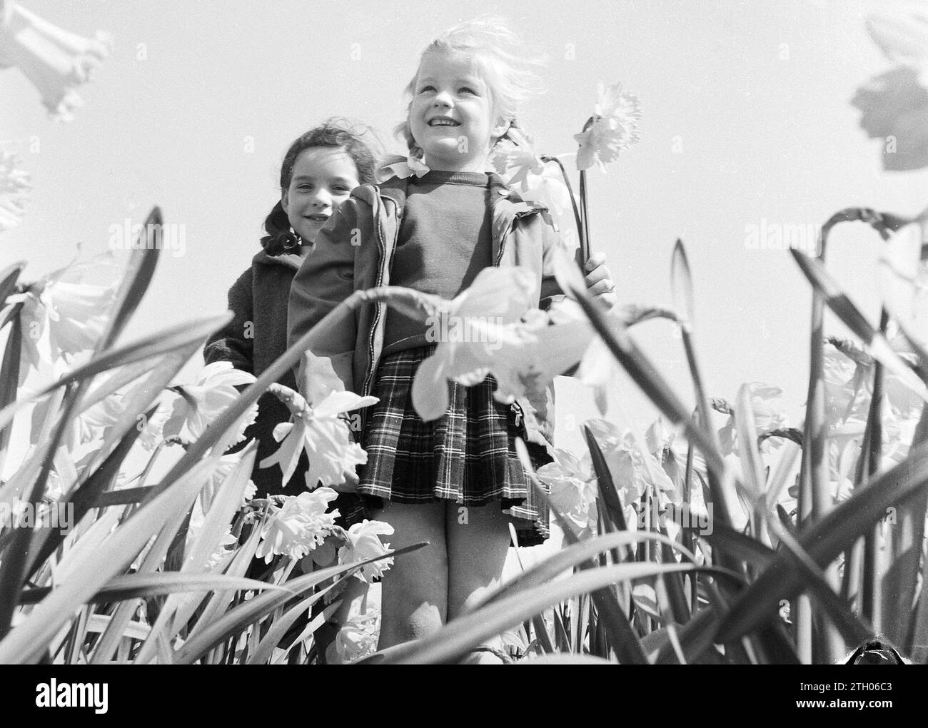 Children in spring Black and White Stock Photos & Images - Alamy