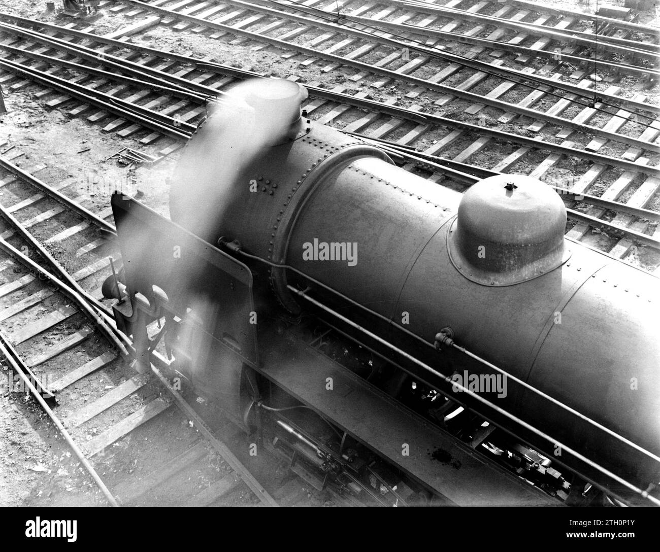 Steam locomotive 3906 viewed from above ca. 1932 Stock Photo - Alamy
