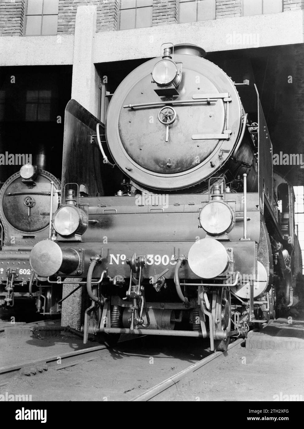Steam locomotive 3905 in the depot of the Central Station ca. 1932 ...