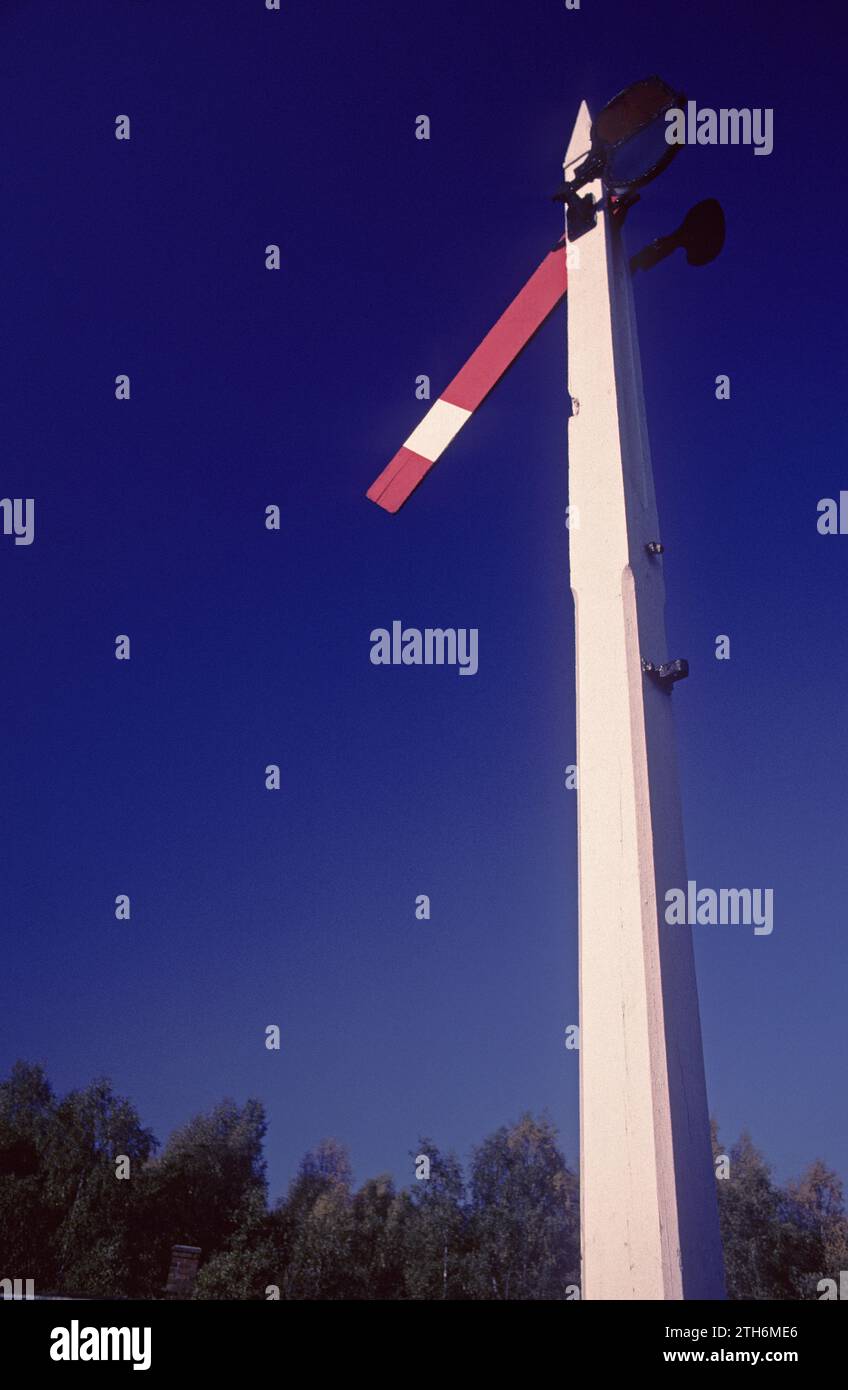 Old railway signal on disused line Stock Photo - Alamy