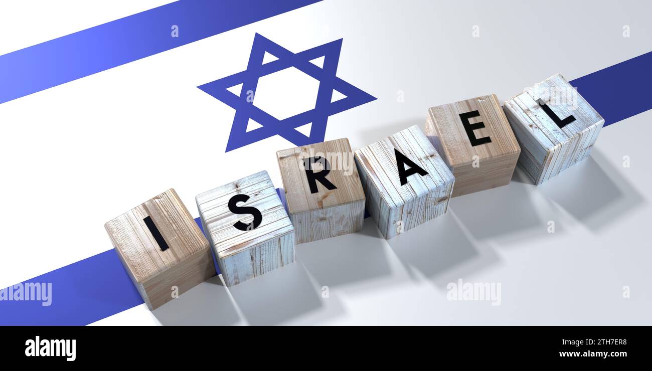 Israel - wooden cubes and country flag - 3D illustration Stock Photo ...