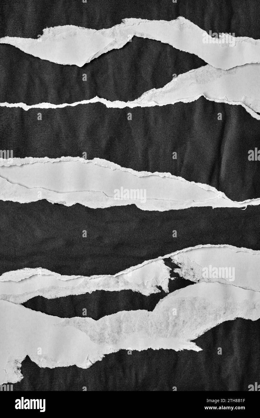 Black and White Torn Paper Collage Style, Ripped Paper Effect, Texture ...