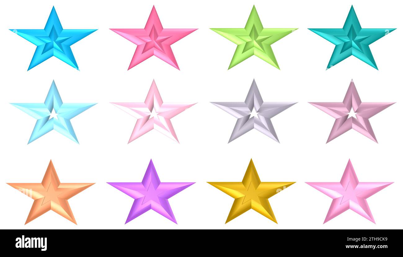 colorful stars stickers Stock Photo - Alamy
