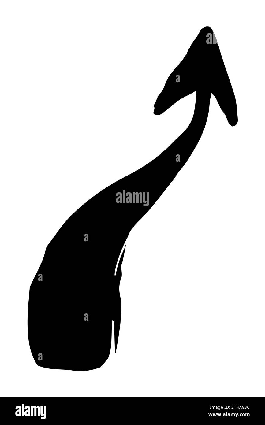 Hand painted arrow drawn with ink brush isolated on white background ...