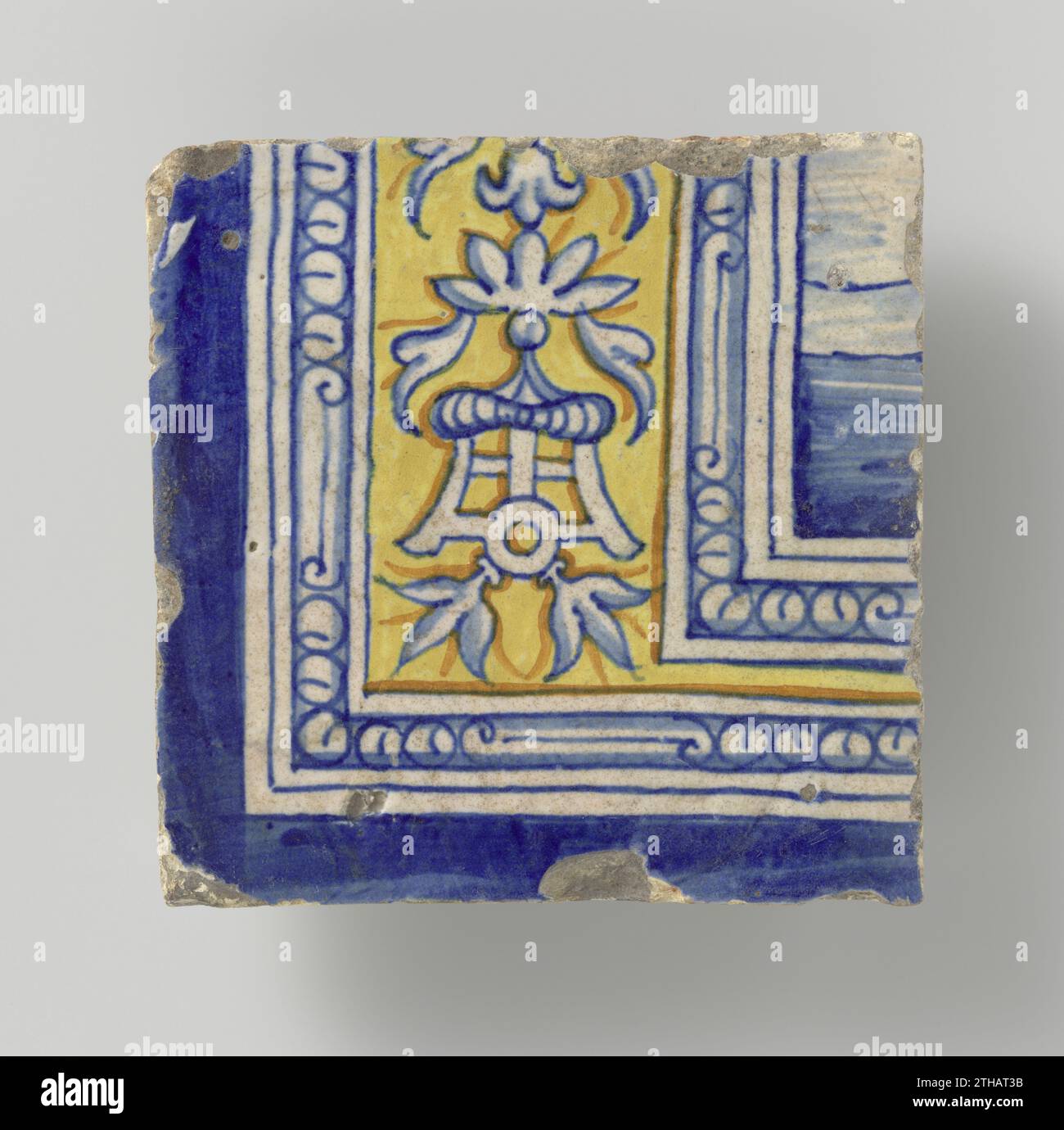 Randtegel of a tile tableau, anonymous, c. 1550 - c. 1600 Randtegel for ...