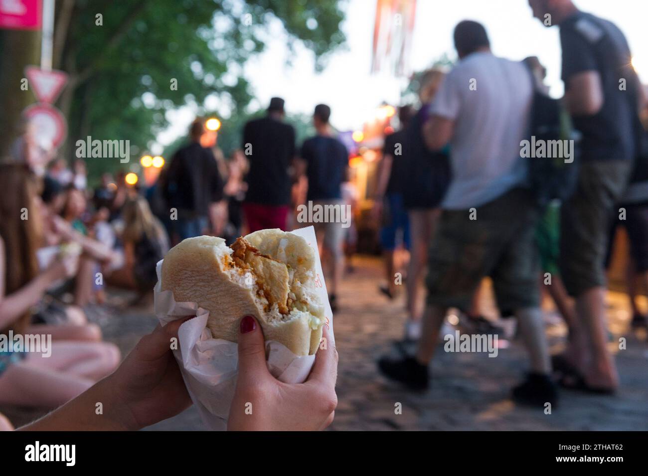 Junk food during the rock festivals. French fries; fat; hamburger, high ...