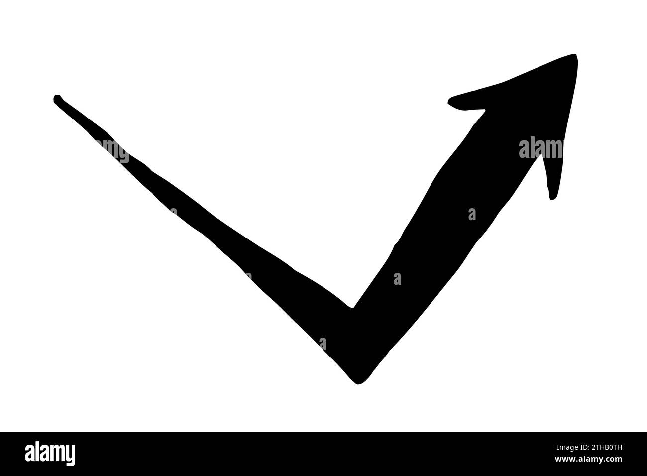 Hand painted arrow drawn with ink brush isolated on white background ...