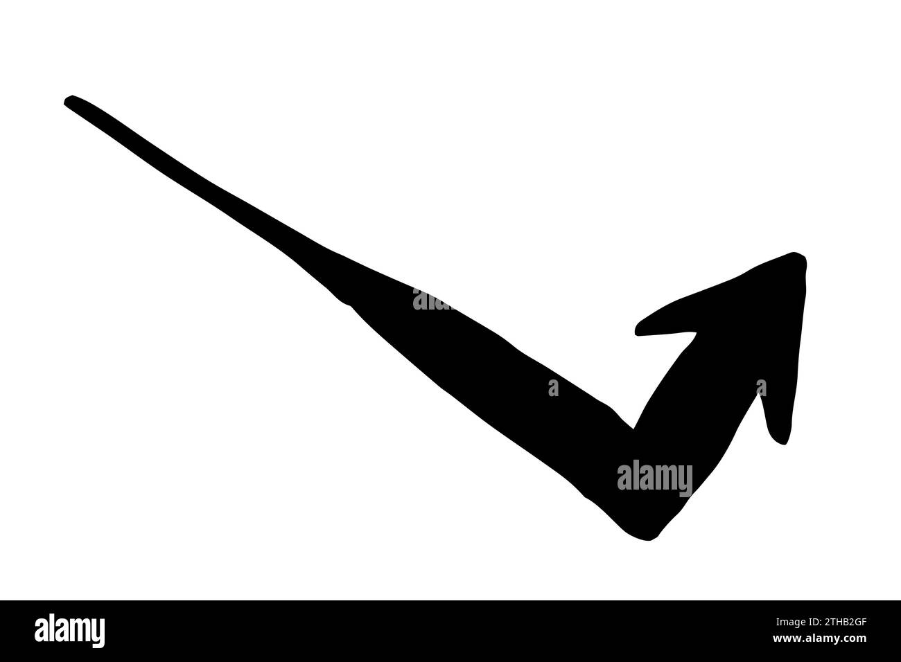 Hand painted arrow drawn with ink brush isolated on white background ...