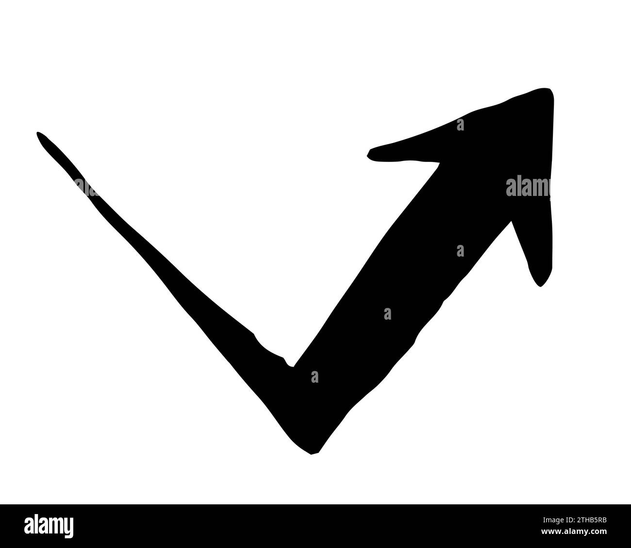 Hand painted arrow drawn with ink brush isolated on white background ...