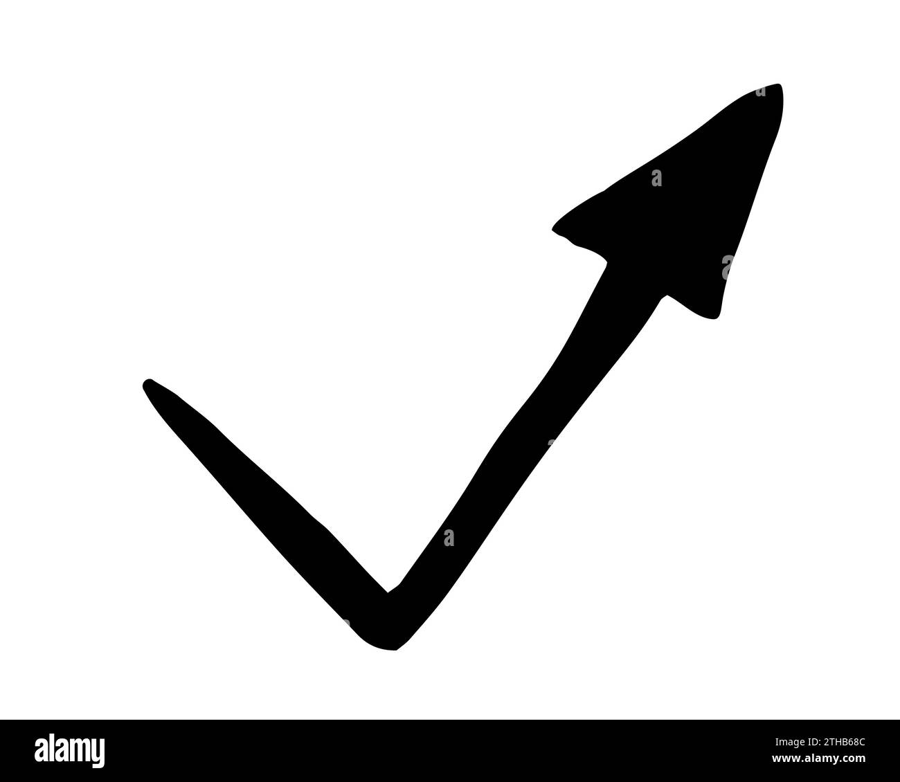 Hand painted arrow drawn with ink brush isolated on white background ...