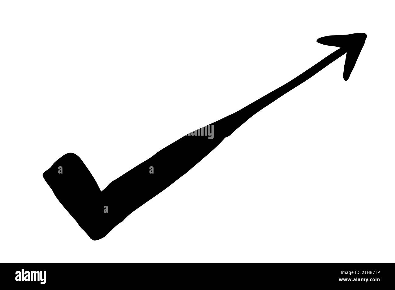 Hand painted arrow drawn with ink brush isolated on white background ...