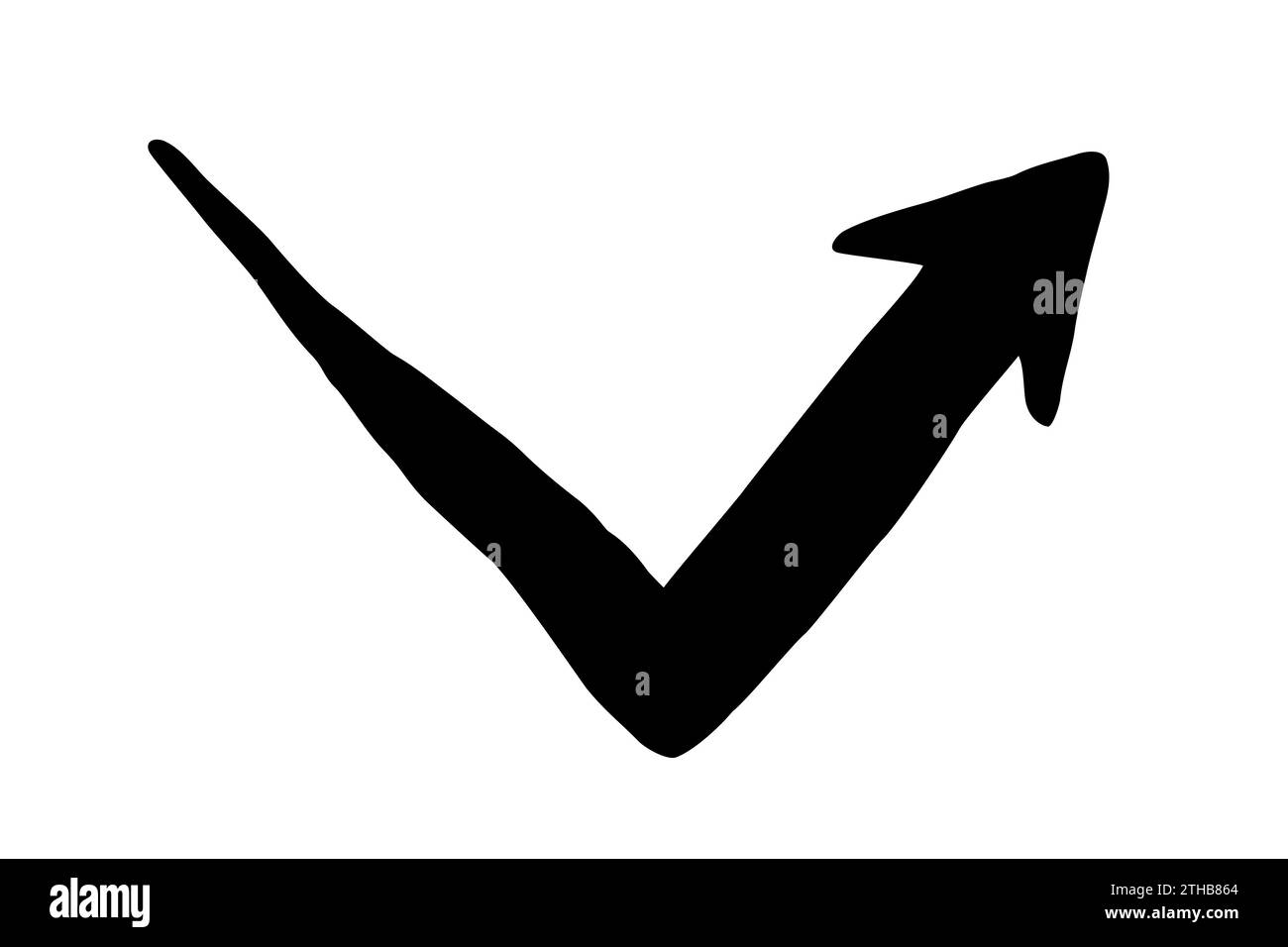 Hand painted arrow drawn with ink brush isolated on white background ...