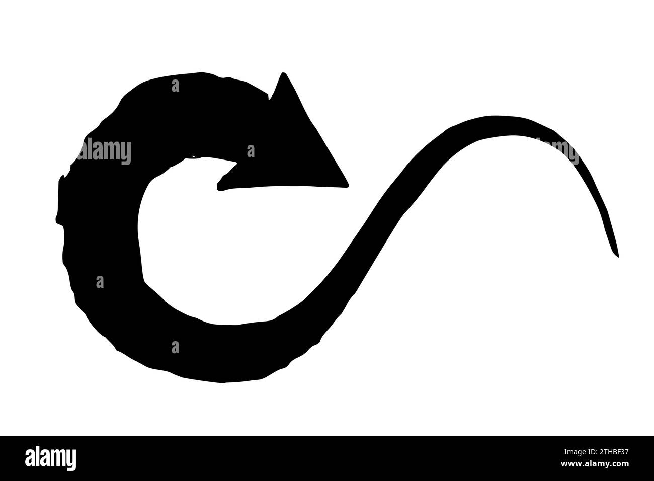 Ink arrow curled symbol hand painted with brush in swoosh whimsical ...