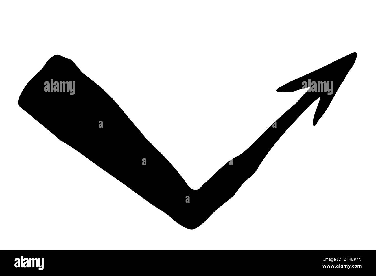 Hand painted arrow drawn with ink brush isolated on white background ...