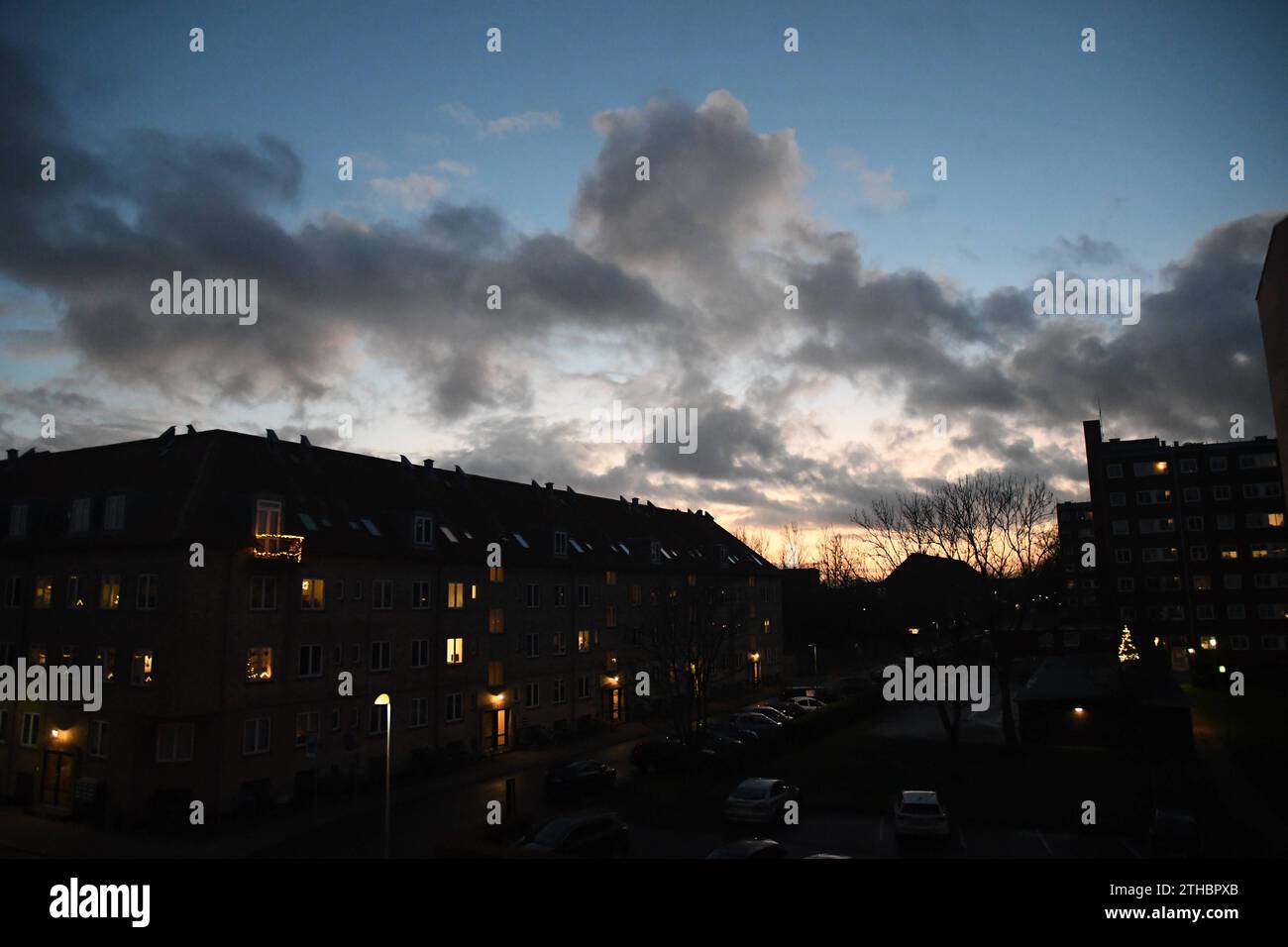 Kastrup/Copenhagen, Denmark /20 December 2023/. Sunsets evenig over ...