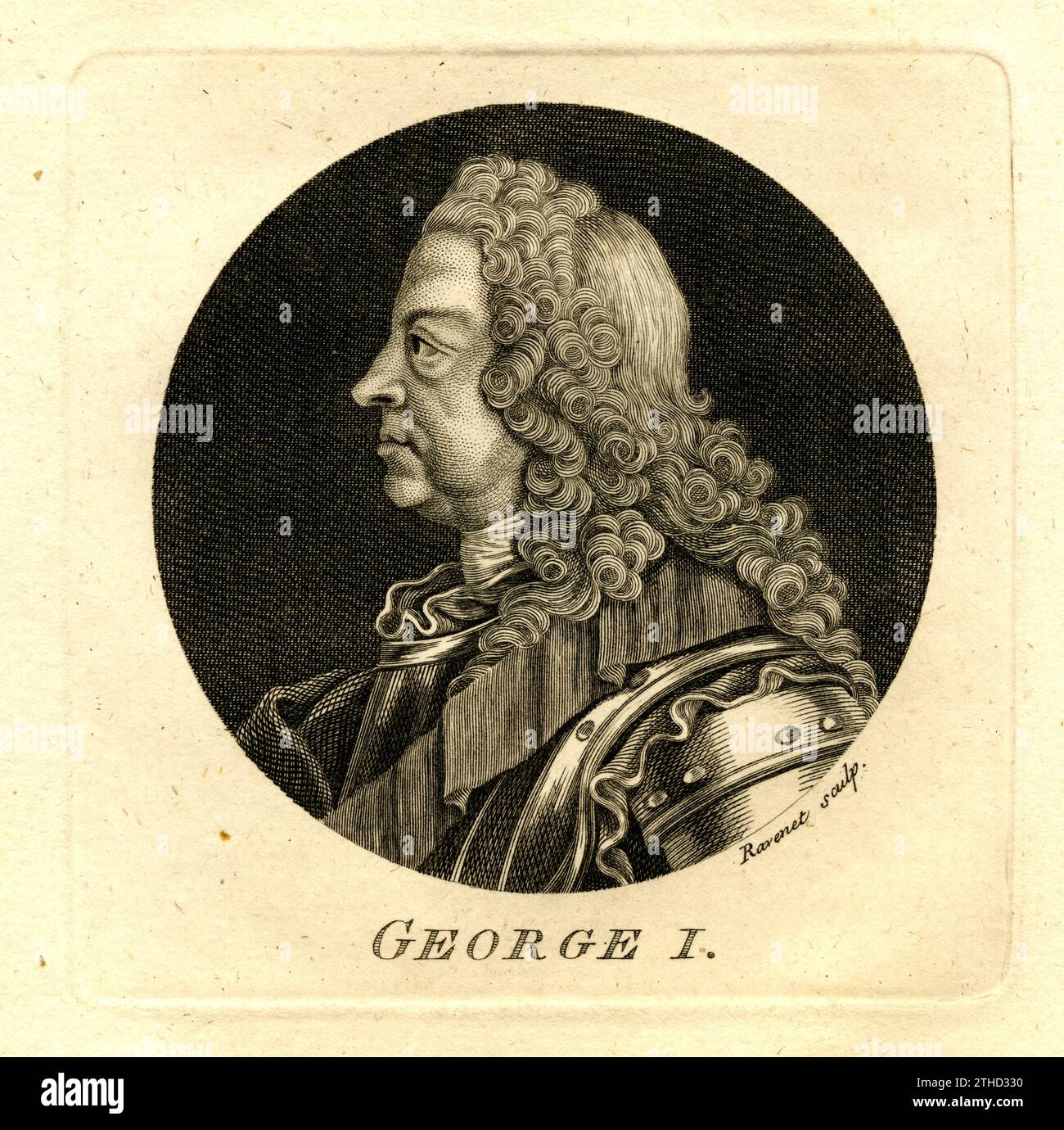 Portrait engraving of King George I Stock Photo - Alamy
