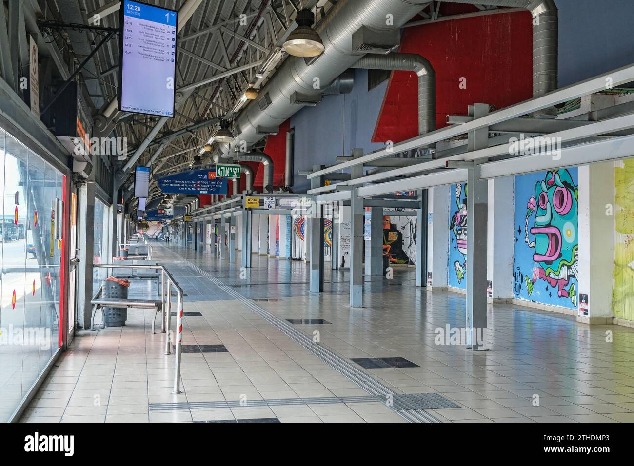Tel Aviv, Israel - April 28, 2022: Tel Aviv Central Bus Station Stock ...