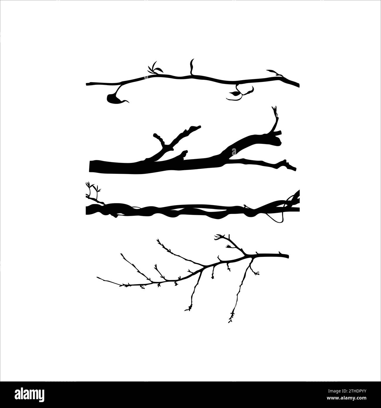 Vector Hand Drawn Leaves Silhouette Illustration Stock Vector Image And Art Alamy