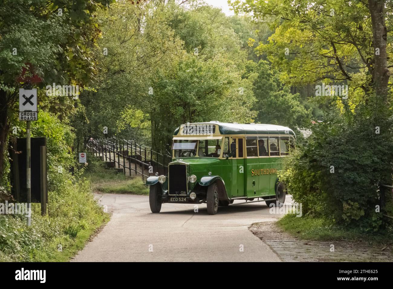 Vintage southdown transport company green buses hi-res stock ...