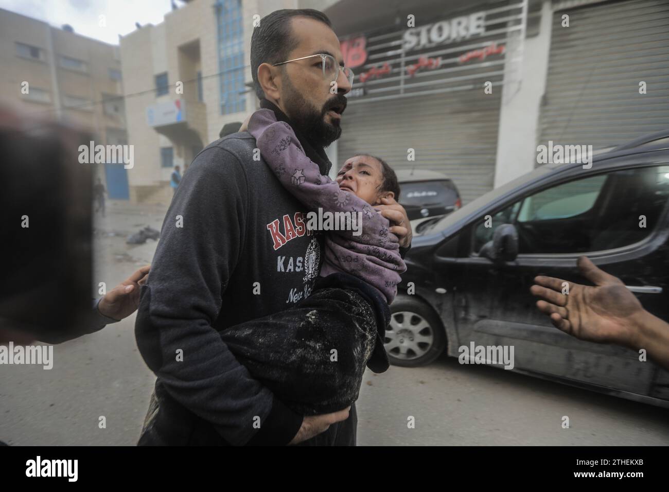 Rafah, Palestinian Territories. 20th Dec, 2023. A Palestinian man ...