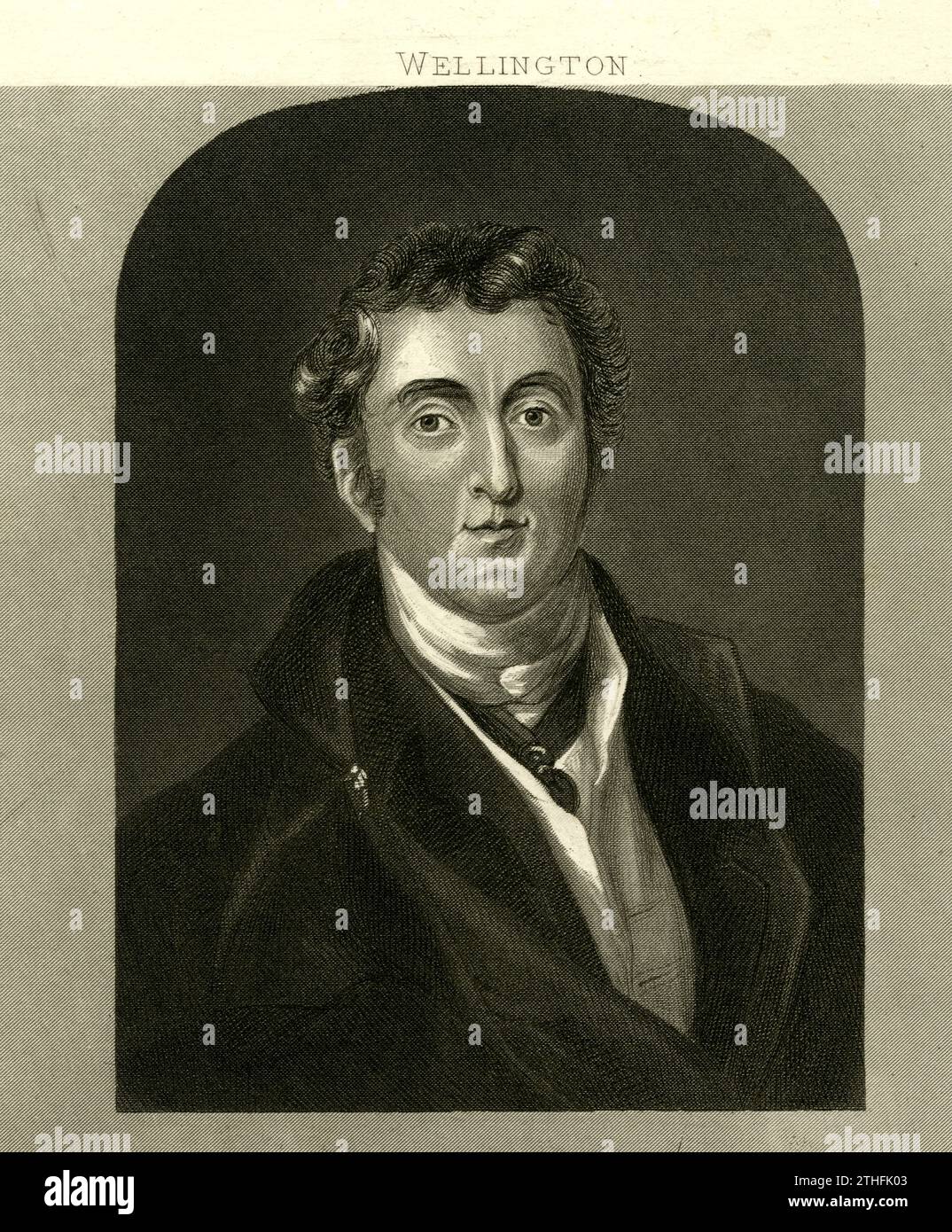 Portrait engraving of The Duke of Wellington (Detail from portrait ...
