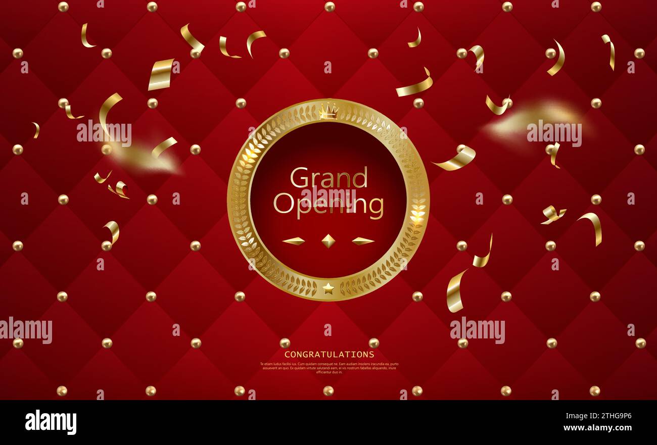 Grand Opening. Business startup open ceremony. Vector illustration ...