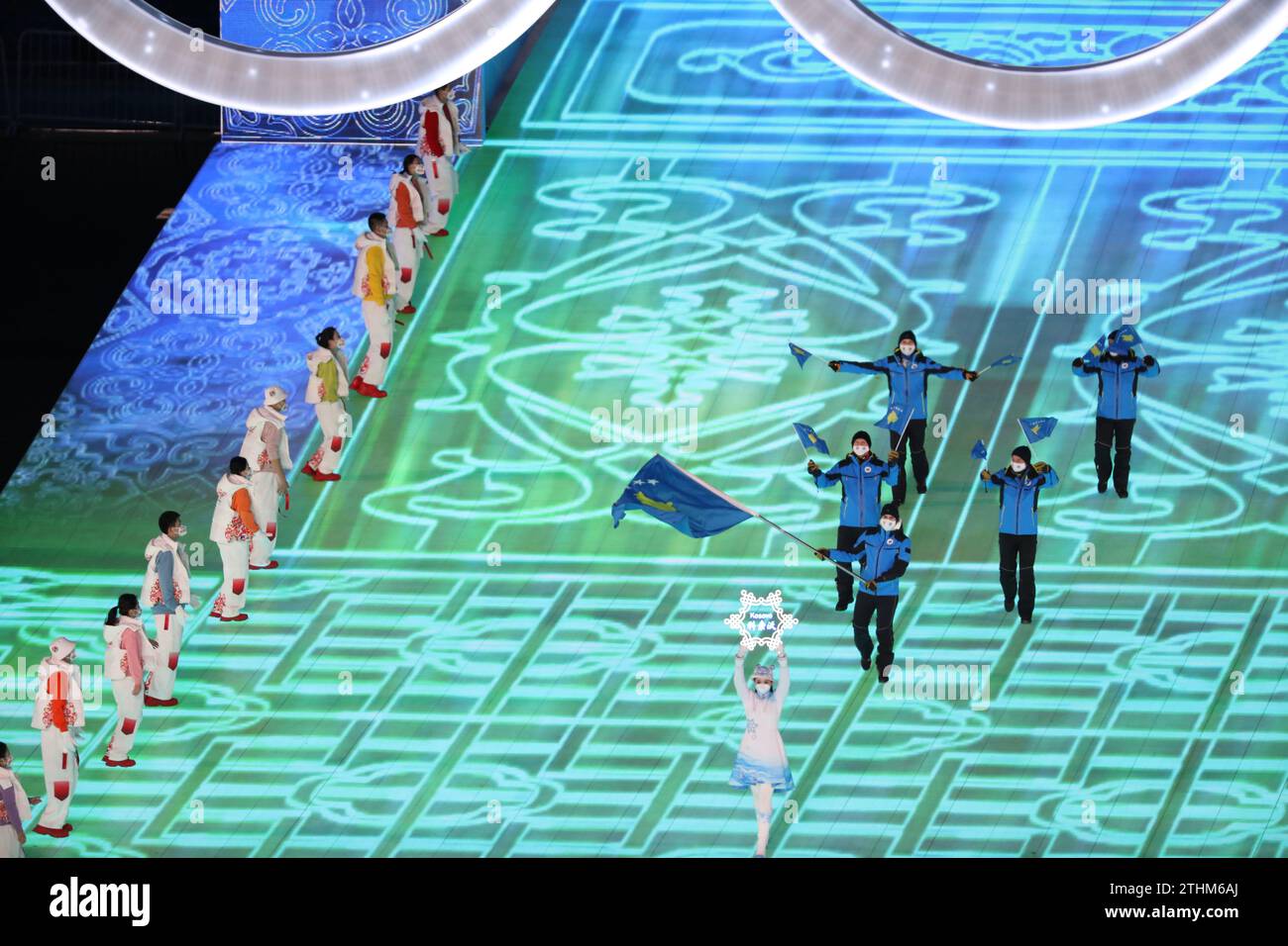 FEB 4, 2022 - Beijing, China: Albin Tahiri is the flag bearers of Team ...