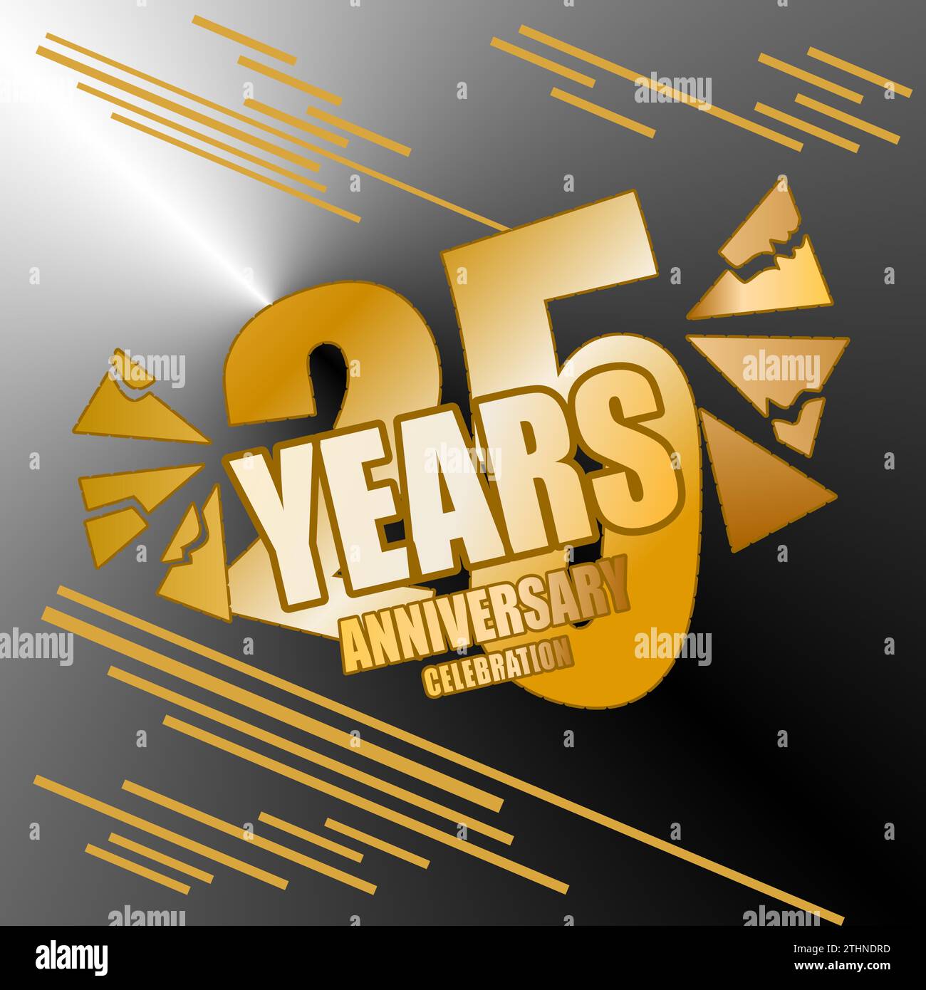 GOLDEN 25th birthday or anniversary card Stock Vector Image & Art - Alamy