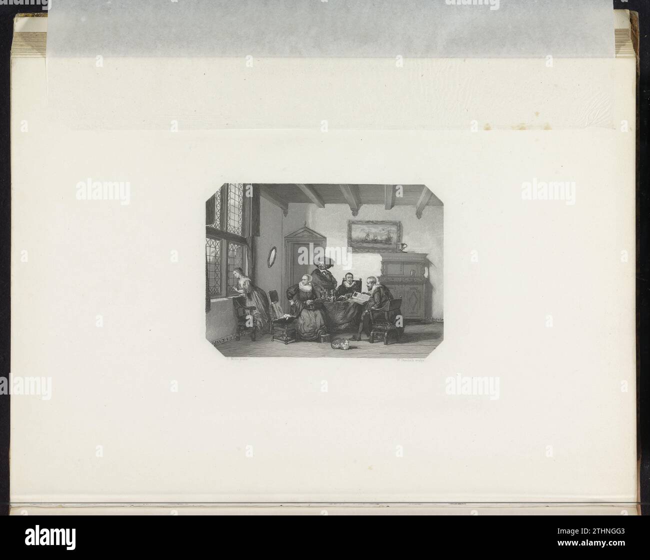 Interior with family, 1655, 1865 - 1870 Interior of a living room in ...