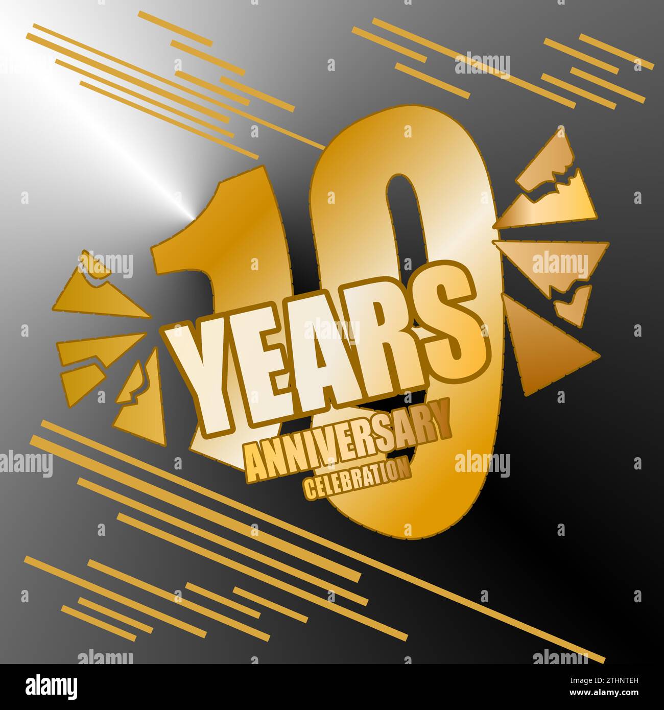 GOLDEN 10th birthday or anniversary card Stock Vector Image & Art - Alamy
