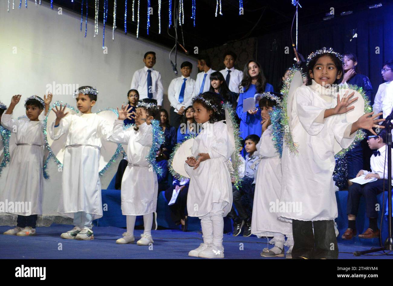 Members of Christian Community are performing tableau on stage during ...
