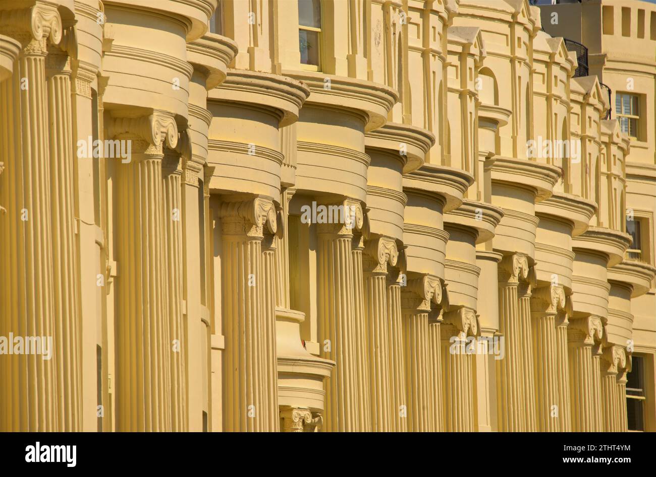 Sunlight on the stucco facades of Brunswick Square, Hove East Sussex ...