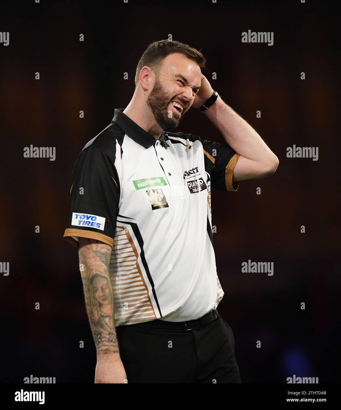 Ross Smith reacts after beating Niels Zonneveld (not pictured) on day ...