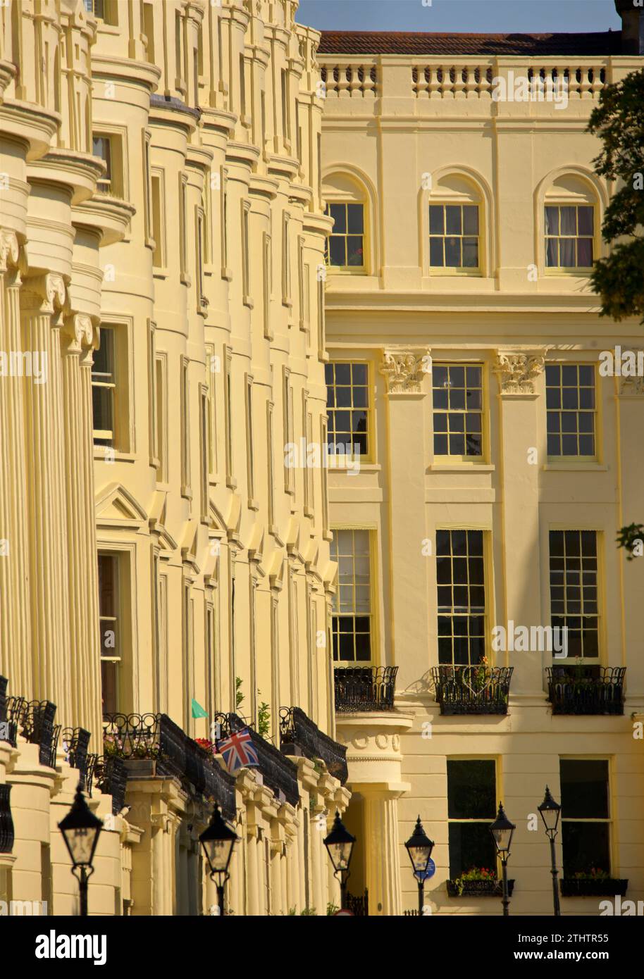 Sunlight on the stucco facades of Brunswick Square, Hove East Sussex ...