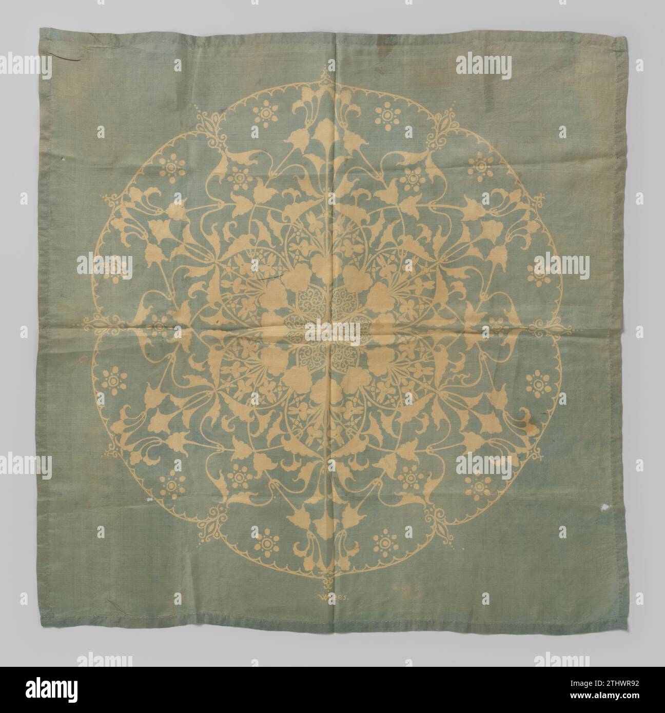 Batiki decorative cloth with arabesk, c. 1910 Silk batik jorny cloth with a design of an arabesk ...
