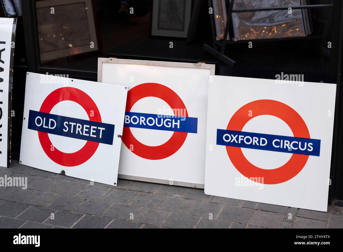 Underground station signs for sale in a market on 7th December 2023 in ...