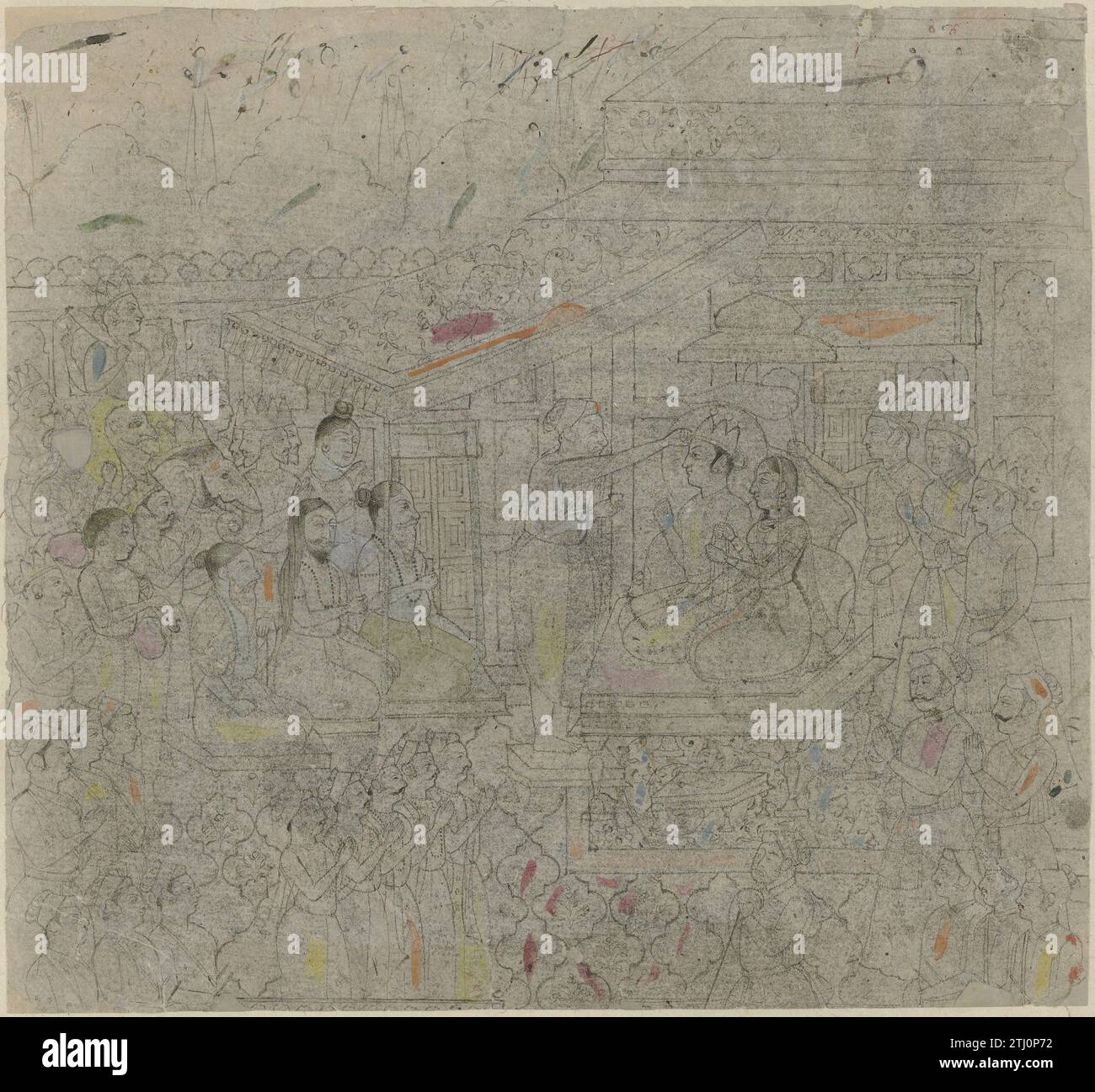 The coronation of Rama, Anonymous, c. 1800 - c. 1899 Stylized model ...