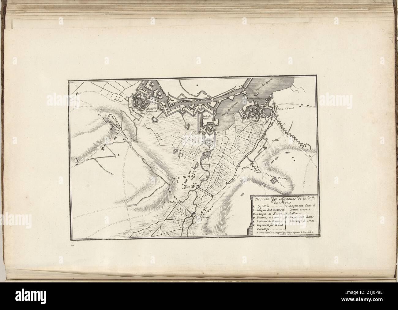 Map of the siege of mons hi-res stock photography and images - Alamy