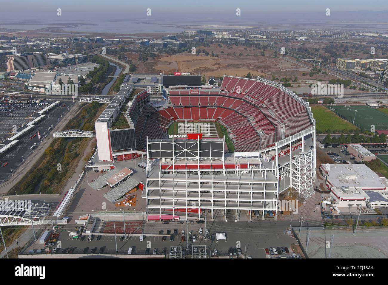 A general overall aerial view of Levi's Stadium, Friday, Dec. 15, 2023 ...