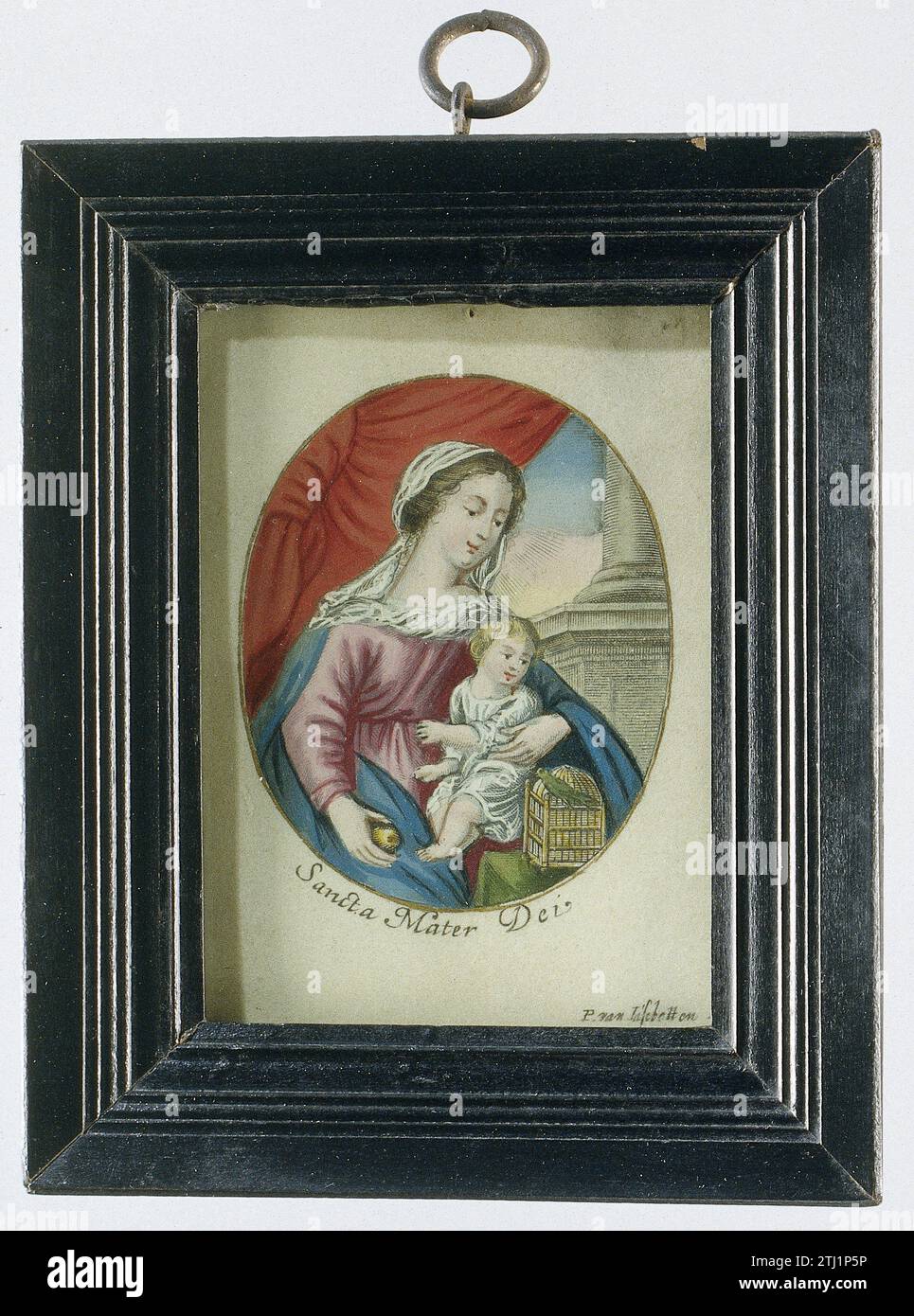 Print with the performance of Maria with child, Peter van Liesebetten ...