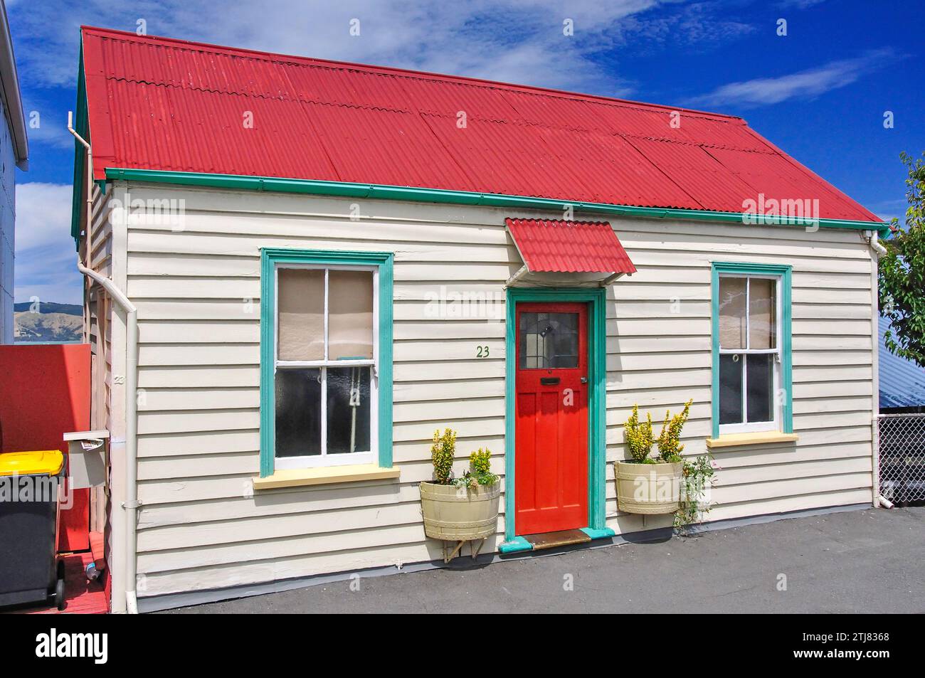 Colonial wooden cottage, Lyttelton, Lyttelton Harbour, Banks Peninsula ...
