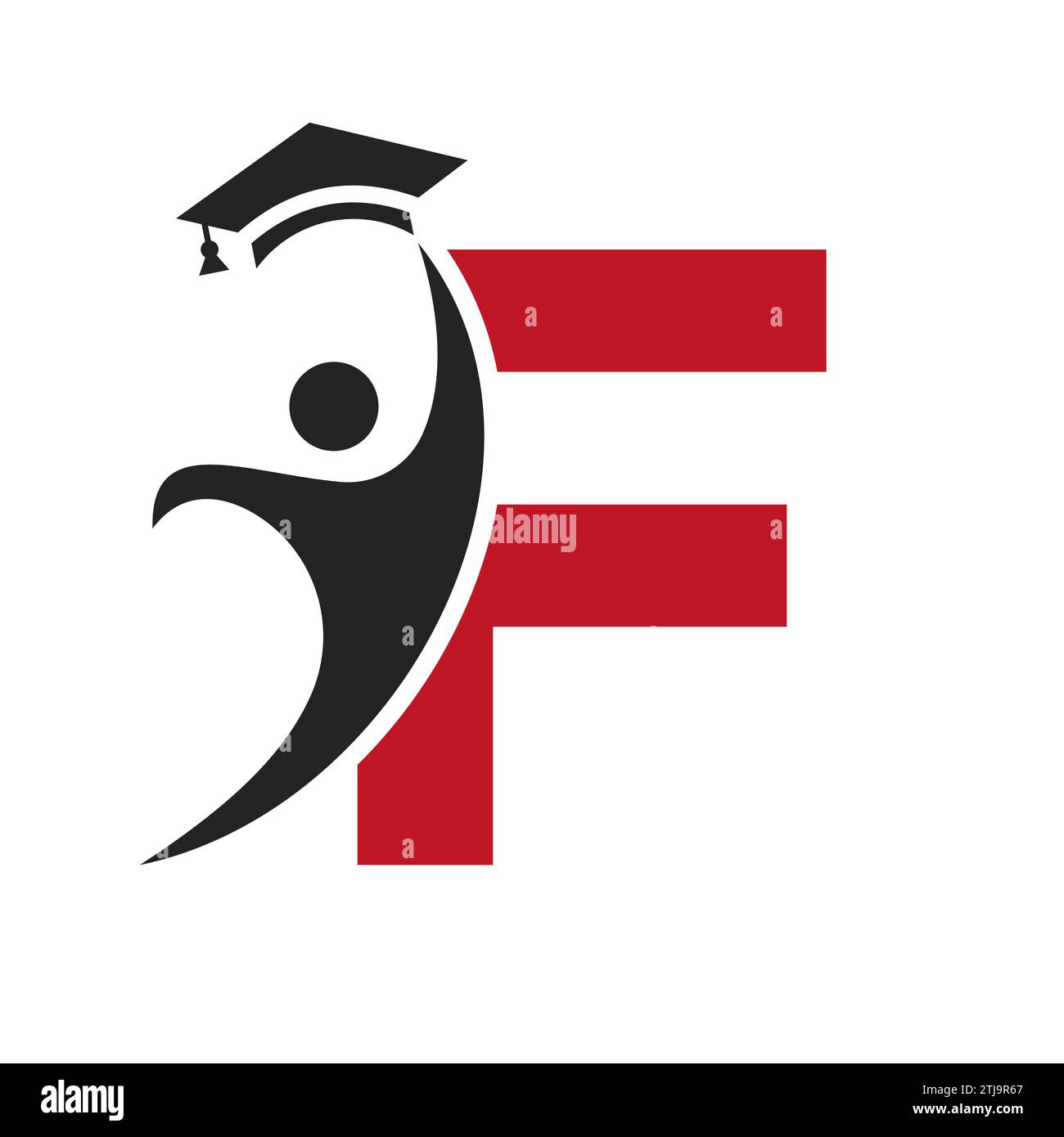Education Logo On Letter F With Graduation Hat Icon. Graduation Symbol ...