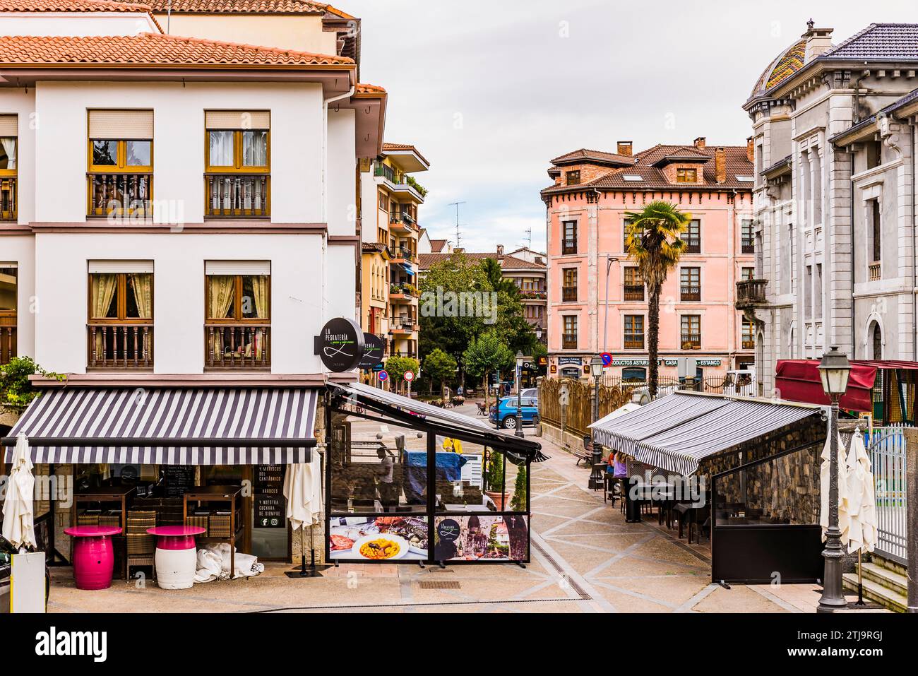 Street view. Cangas de Onís, Principality of Asturias, Spain, Europe ...